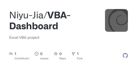 Github Niyu Jiavba Dashboard Excel Vba Project