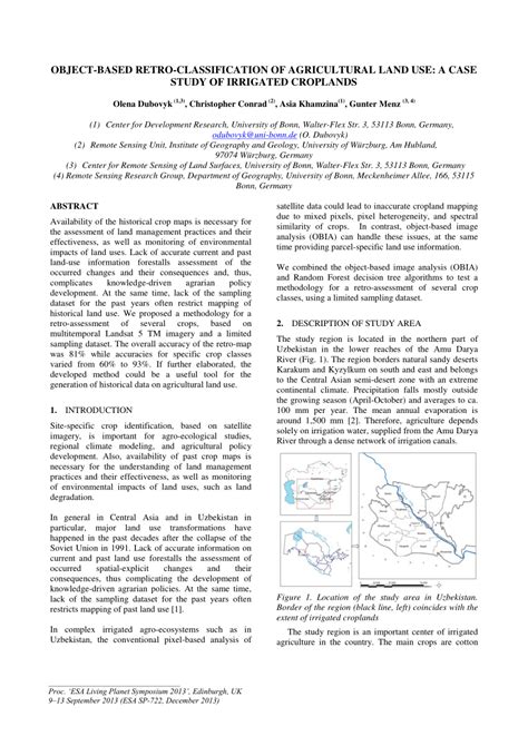PDF Object Based Retro Classification Of Agricultural Land Use A Case Study Of Irrigated