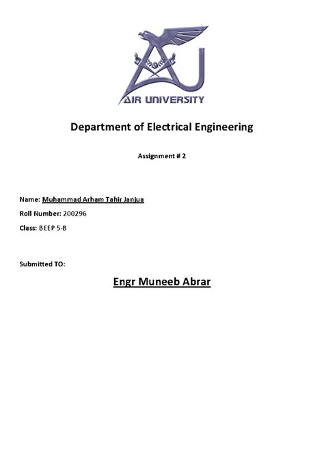 Assignment 2 Plc Problem Department Of Electrical Engineering
