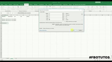 Assembler Des Cellules Avec La Fonction Concat Concatener Excel