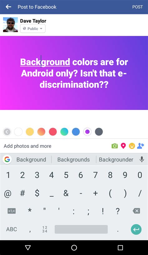 How Can My Facebook Updates Have A Color Background