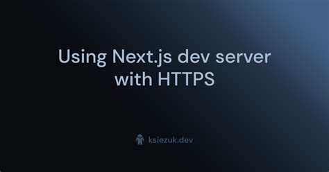 using next js dev server with