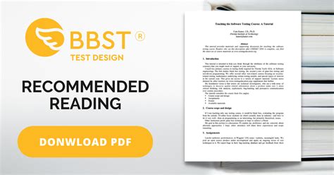 Cem Kaner Teaching The Software Testing Course A Tutorial Bbst® Courses