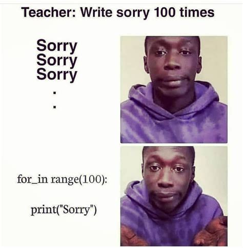 How To Write Sorry 100 Times Programing Jokes English Jokes Humor