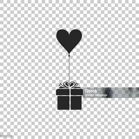 풍선 심장 아이콘 투명 한 배경에 고립의 모양으로 선물 발렌타인의 날 결혼식 생일 카드입니다 평면 디자인입니다 벡터 일러스트 레이 션 개념에 대한 스톡 벡터 아트 및 기타