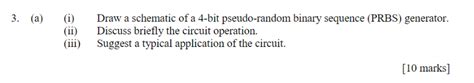 solved 3 a i draw a schematic of a 4 bit pseudo random