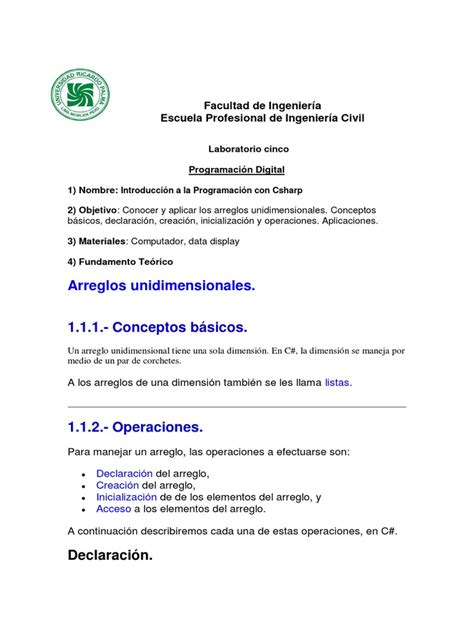 Arreglos Unidimensionales Pd Pdf Vector Euclidiano Estructura De Datos De Matriz