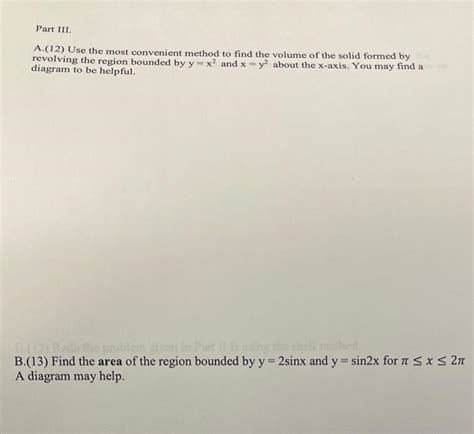 Solved Part Iii A12 Use The Most Convenient Method To