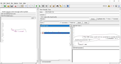 symbol is giving an error in the string · issue 5641 · apache jmeter