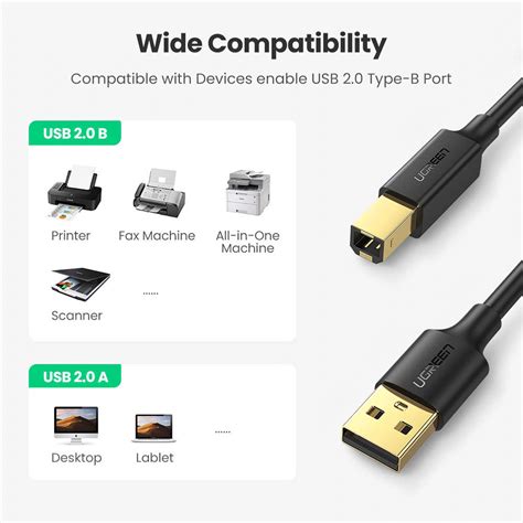 UGREEN Printer Cable USB 2 0 Type A Male To B Male Lead 1 5M AX STORE