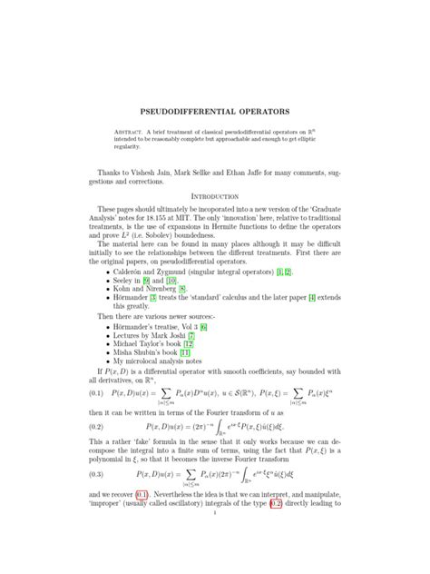 Unknowing Pseudodifferential Operators Pdf Convolution Function