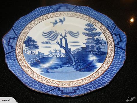 Boothsreal Old Willow Pattern Cake Plate Large Blue Willow China Pattern Blue Willow China