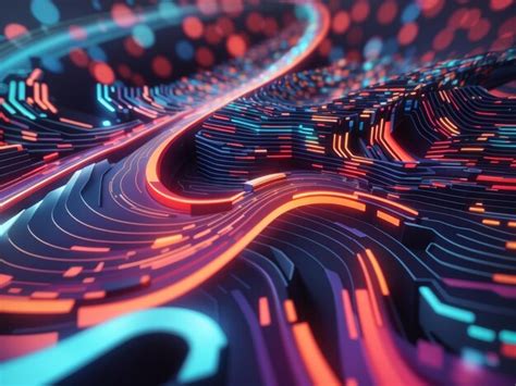 premium photo streaming data binary data moving on a digital rail