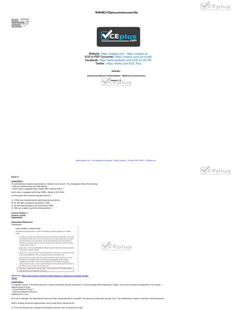 nutanix pre ncm mci by vceplus 83q demo pdf computer cluster