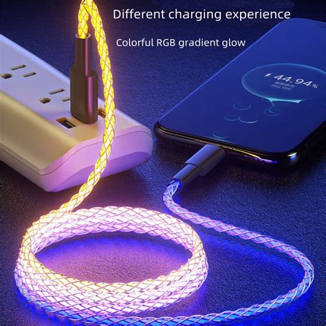 Rgb Data Cable Light Emitting Breathing Gradient Super Fast Charge