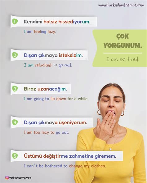 Ways to Say 'I'm Tired' in Turkish