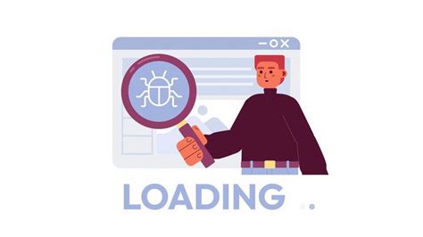 Animated Debugging Tool Loader Explore Website Flash Message K Video Footage Color Isolated