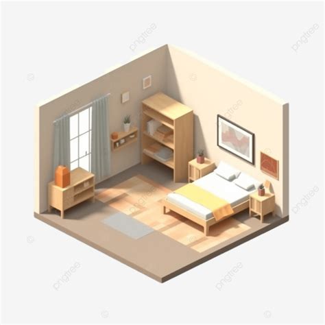 3d Room Model Yellow Cabinet Three Dimensional Room Three Dimensional Room Model Png