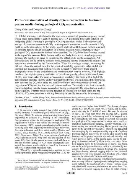 Pdf Pore Scale Simulation Of Density Driven Convection In Fractured