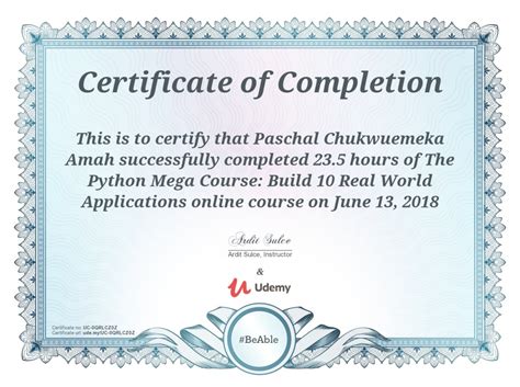 paschal chukwuemeka amah on linkedin completion certificate for the