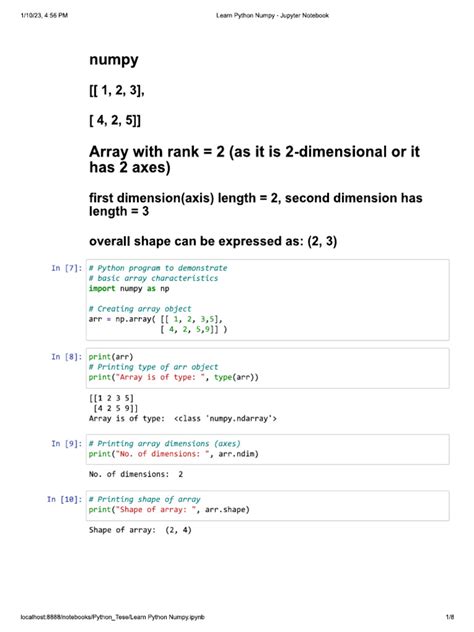 Learn Python Numpy Jupyter Notebook Pdf