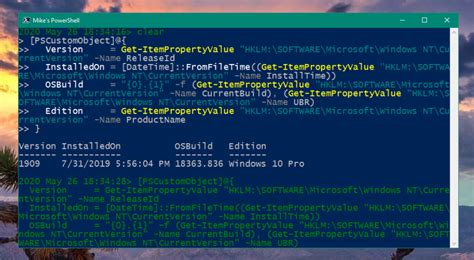 Get Windows Build Information From Powershell My Powershell Notes