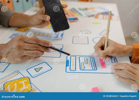 Process Of Creating An Interface For A Mobile App User Interface And Experience Concept Ux Ui