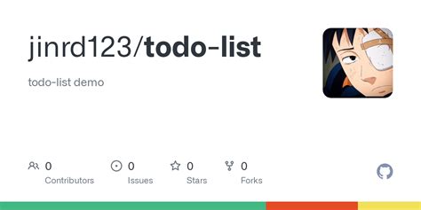 GitHub Jinrd Todo List Todo List Demo