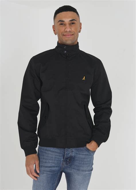 Brave Soul Black Harrington Jacket With Ribbed Cuffs Matalan