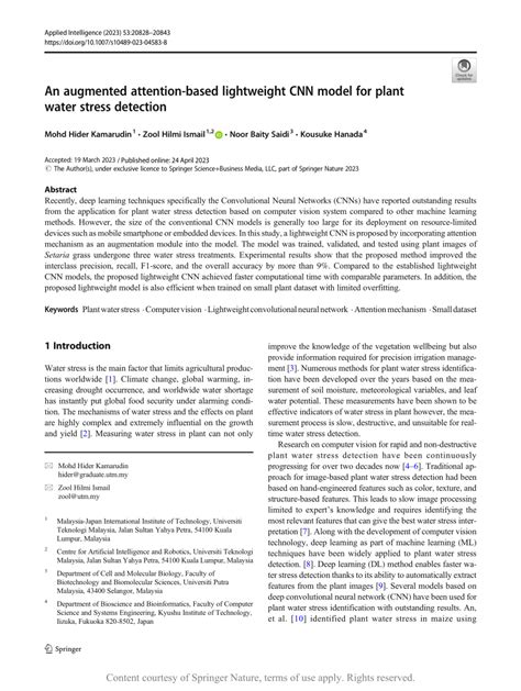 An Augmented Attention Based Lightweight Cnn Model For Plant Water