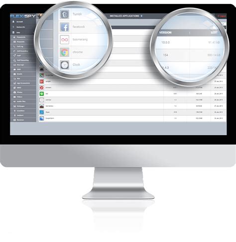 flexispy™ features installed application tracking