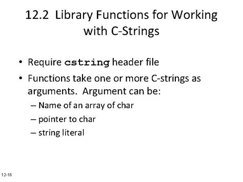 Cstrings And The String Class 12 1 Cstrings