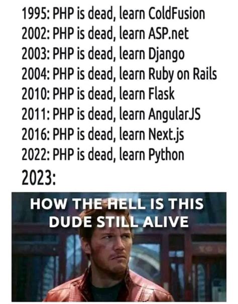PhpIsStillAliveHow R ProgrammerHumor