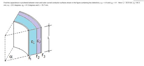 Solved Find The Capacitance In Picofarad Between Inner And