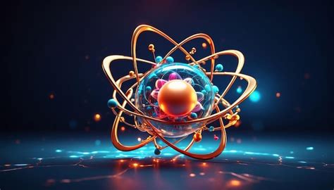 Premium Photo An Atom With Glowing Electrons And A Nucleus Atomic