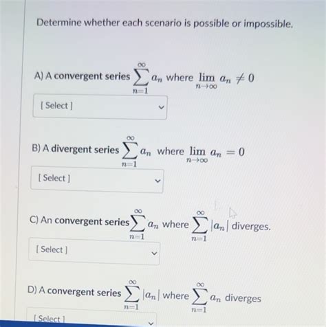 solved determine whether each scenario is possible or