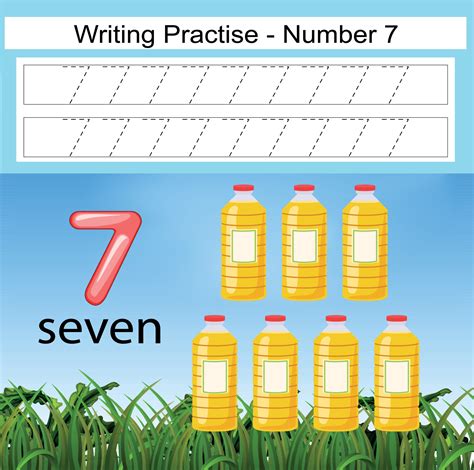 Numbers 1to10 Handwriting Tracing Practice Sheet Writing Training For