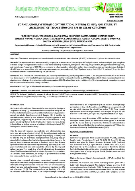 Pdf Formulation Systematic Optimization In Vitro Ex Vivo And