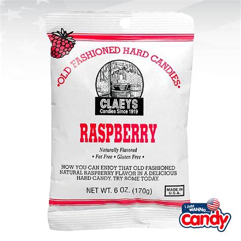 Claeys Old Fashioned Hard Raspberry Candy 6oz 170g Ijustwannacandy