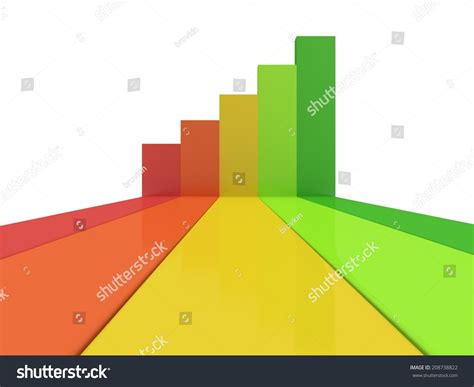 3d Colored Bar Graph Chart Growing Stock Illustration 208738822 Shutterstock