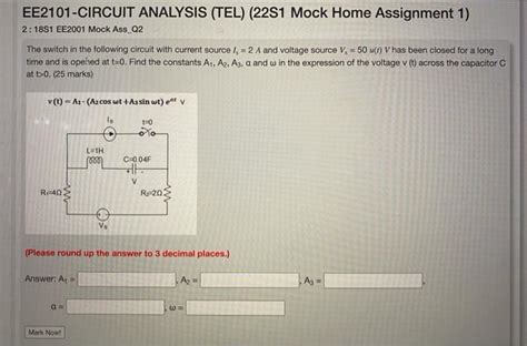 Solved EE CIRCUIT ANALYSIS TEL S Mock Home Chegg Com