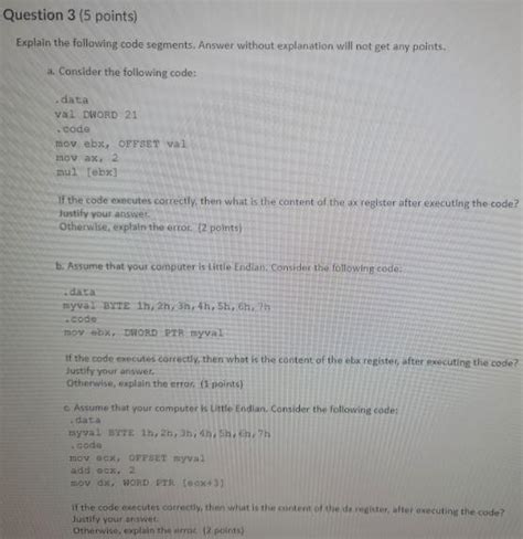 solved question 3 5 points explain the following code