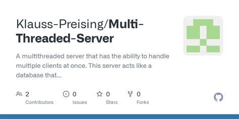 github klauss preising multi threaded server a multithreaded server