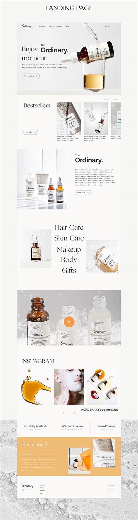Aesthetics Of Cosmetics Skin Care UX UI Design Behance