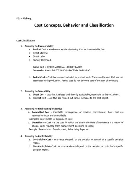 Scm Ii Cost Classifcation Estimation And Analysis Pdf