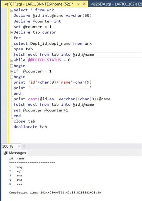 tanniru madhu on linkedin cursor in sql server a cursor in sql server