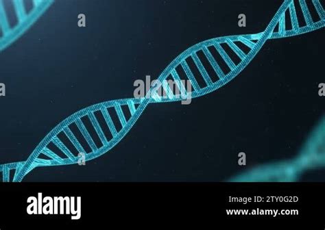 Rotated 3d Rendered Digital Dna Molecule Structure Concept Binary