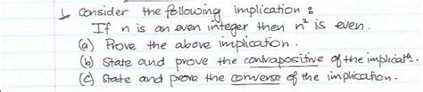 Solved 1 Consider The Following Implication If N Is An Even
