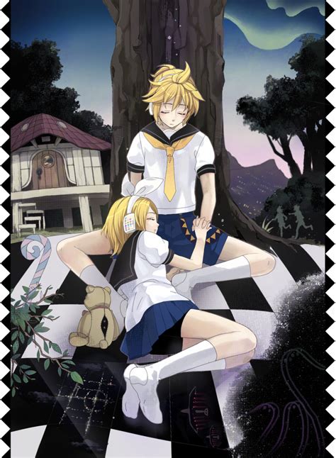 Kagamine Rin And Kagamine Len Vocaloid Drawn By Lovecom Danbooru