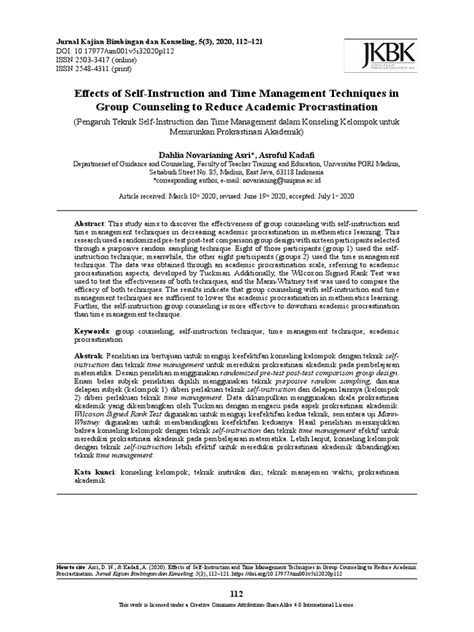 Effects Of Self Instruction And Time Management Te Pdf Professional
